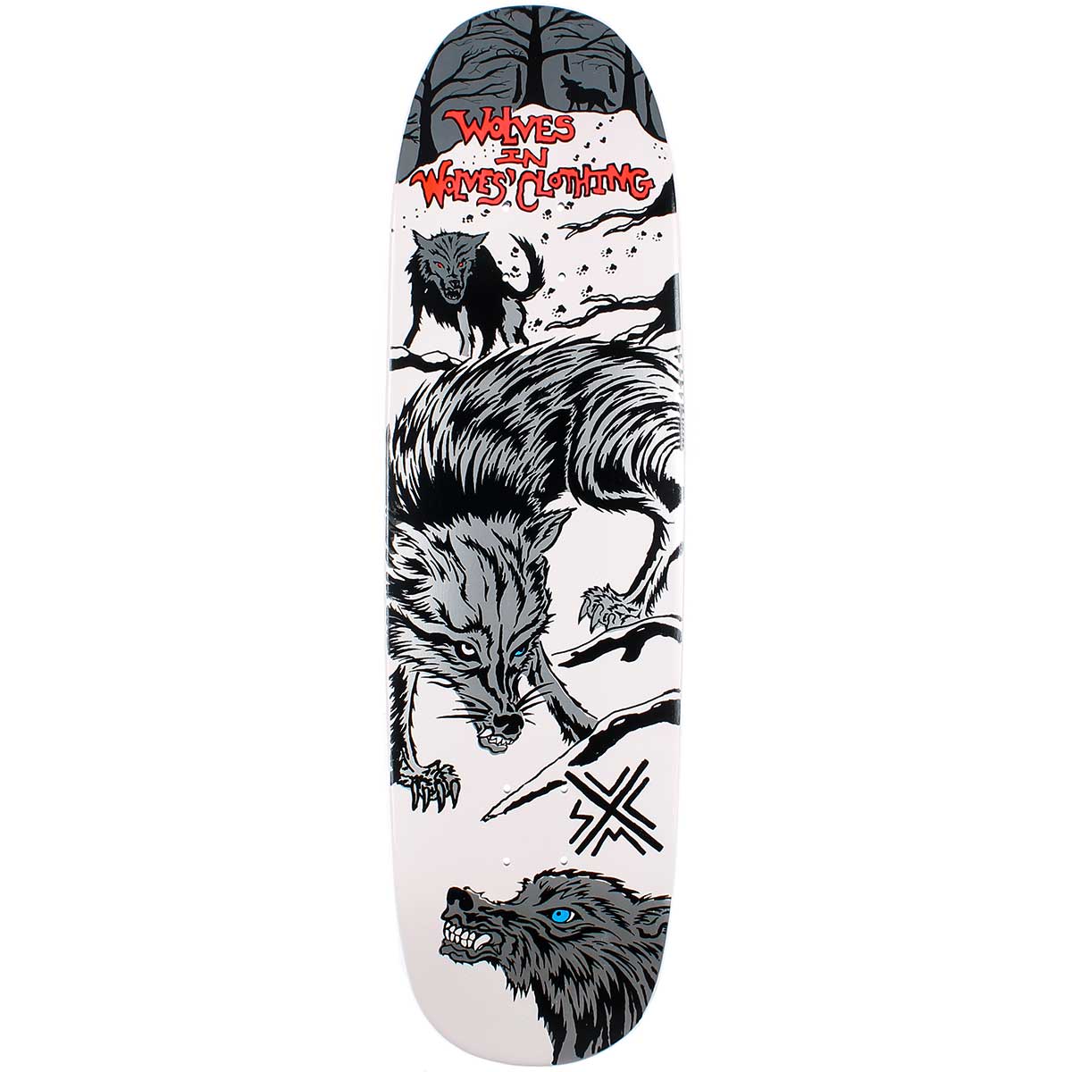 Scum Skates Wolves Shaped Skateboard Deck - White Dip 8.75x32 | SoCal ...
