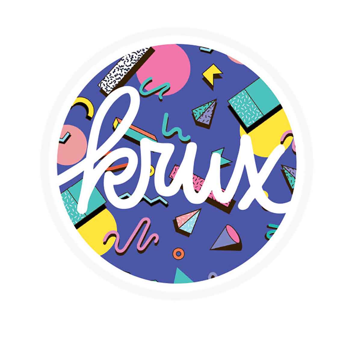 Krux Trucks 90s Clear Mylar Sticker - Multi 3" x 3" | SoCal Skateshop