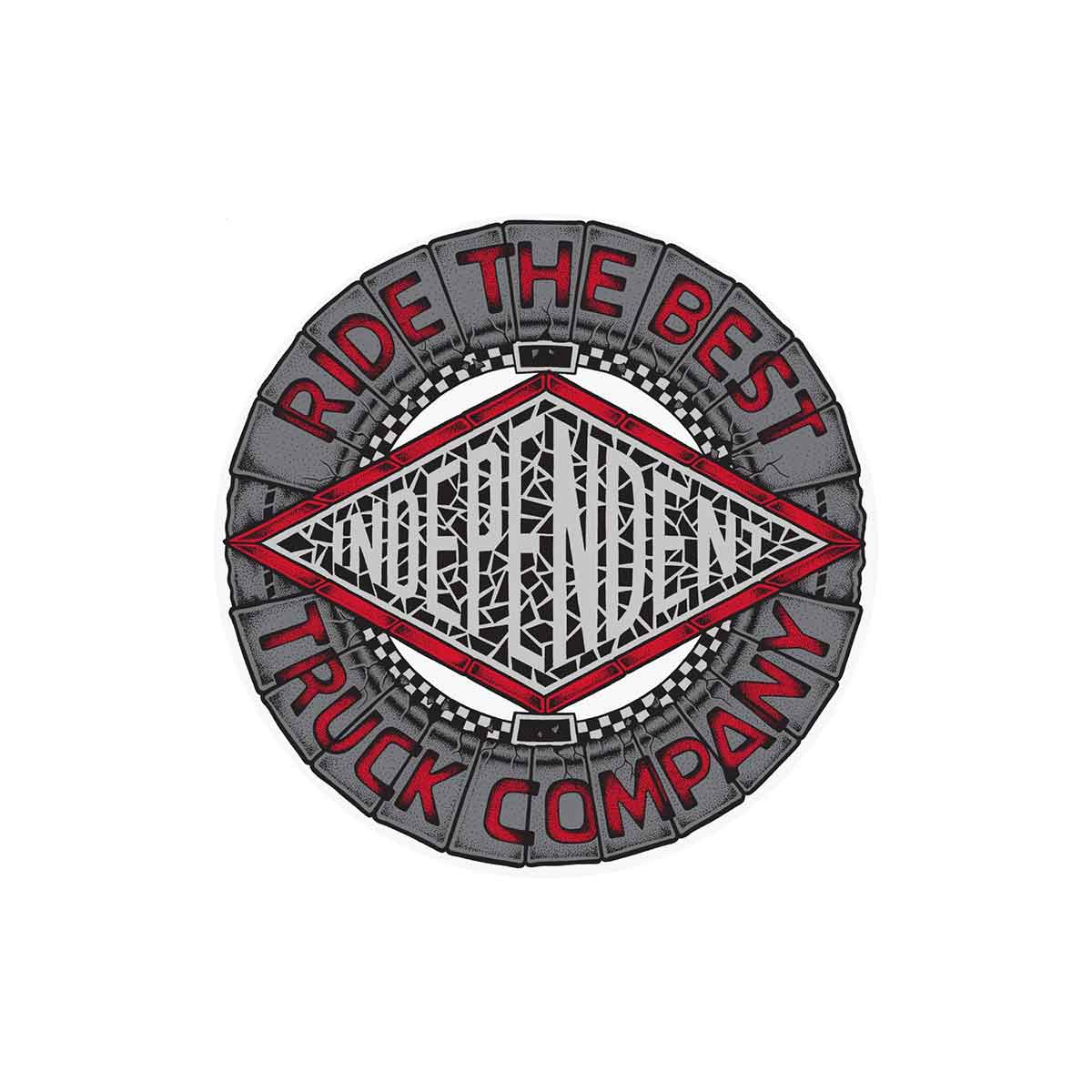 Independent Trucks Mako Tile Clear Mylar Sticker - Grey/Red 5" x 5 ...