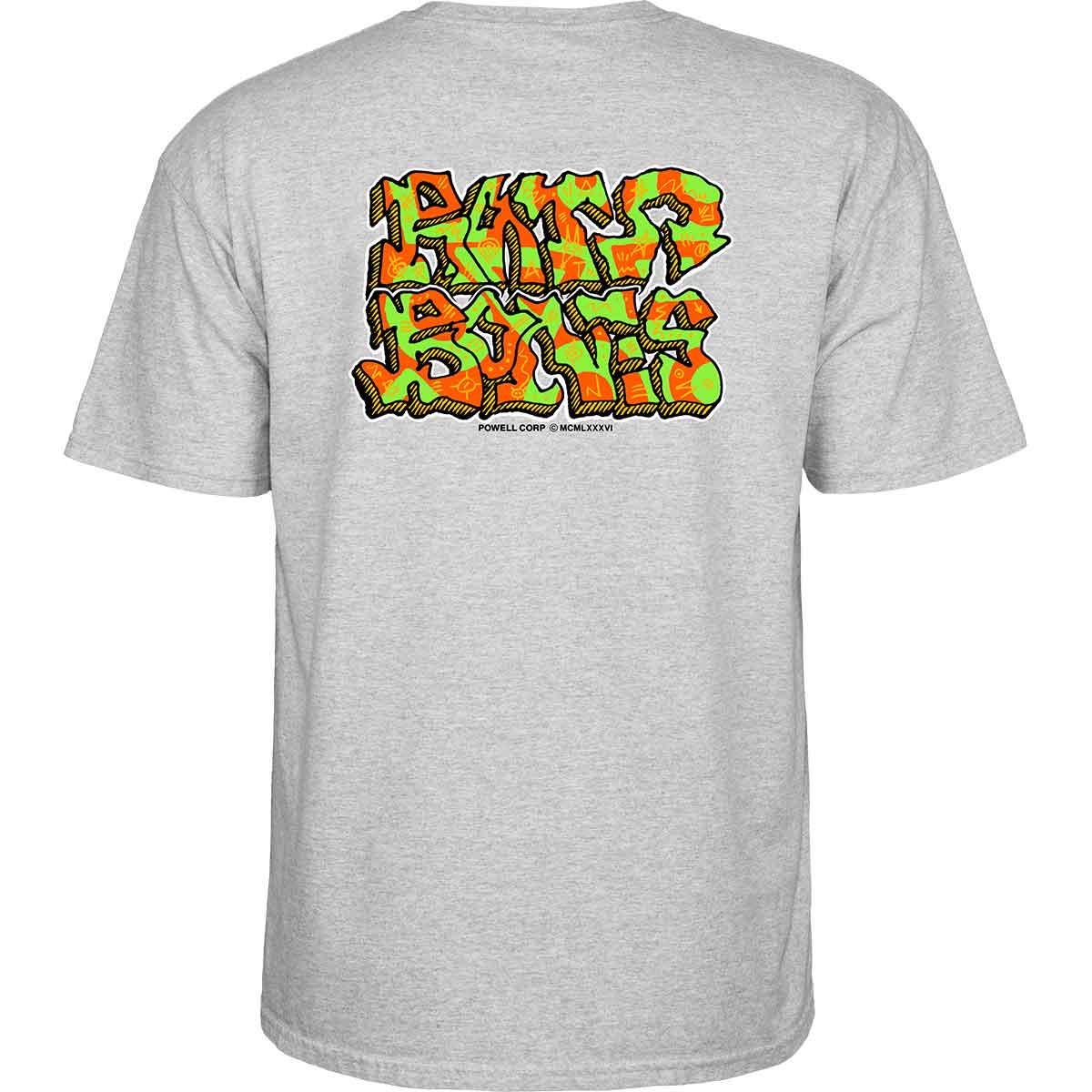 Powell Peralta Rat Bones Graffiti T-Shirt - Sport Grey | SoCal Skateshop