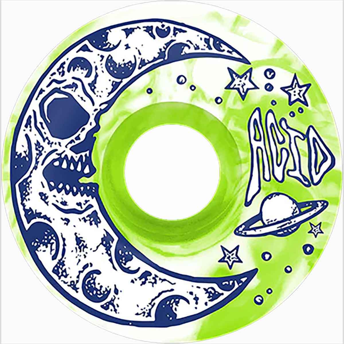 Acid Chemical Co Type A Moon Side Cuts Skateboard Wheels - Green/White ...