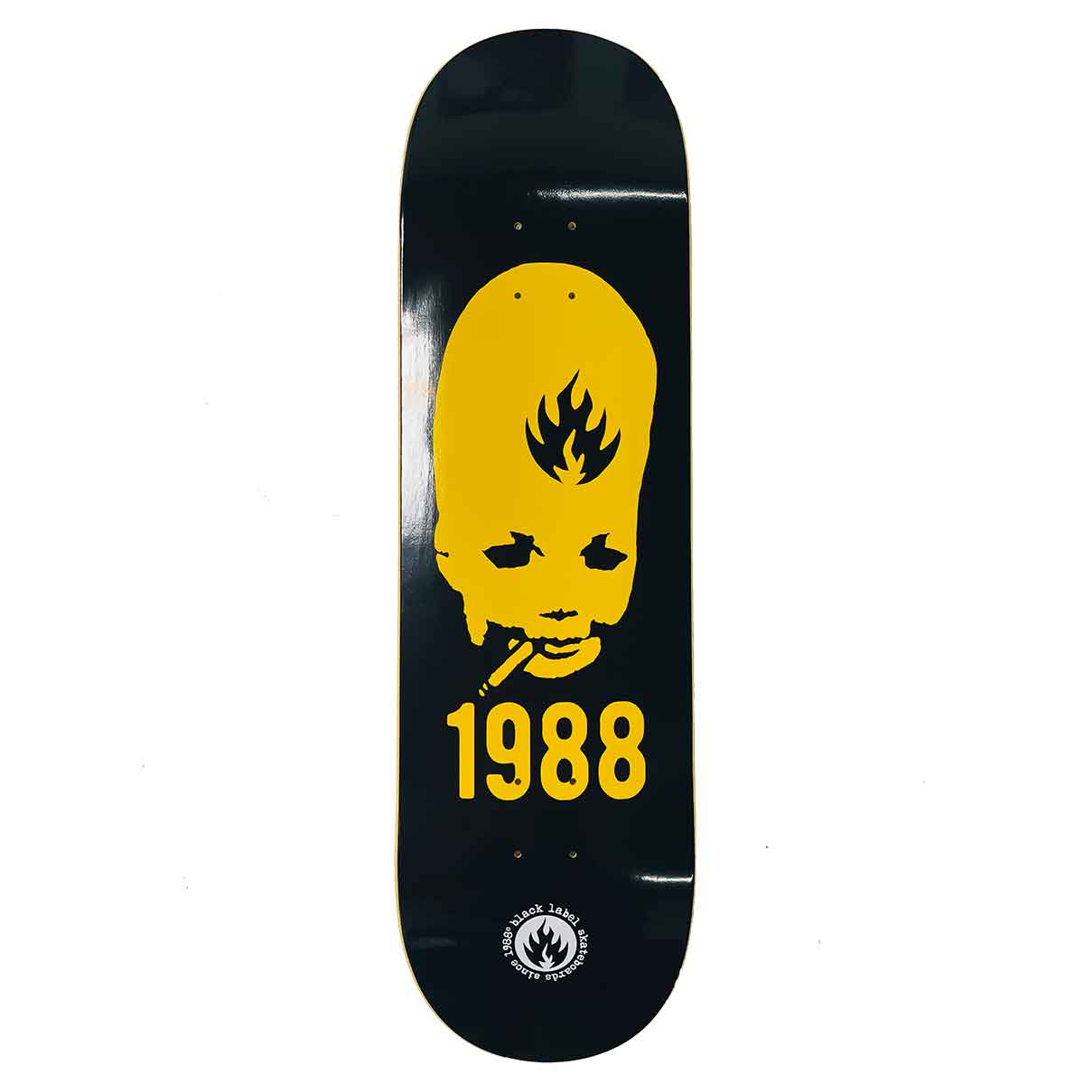 Black Label Thumbhead 1988 Skateboard Deck - Black/Yellow 9x32.62 ...