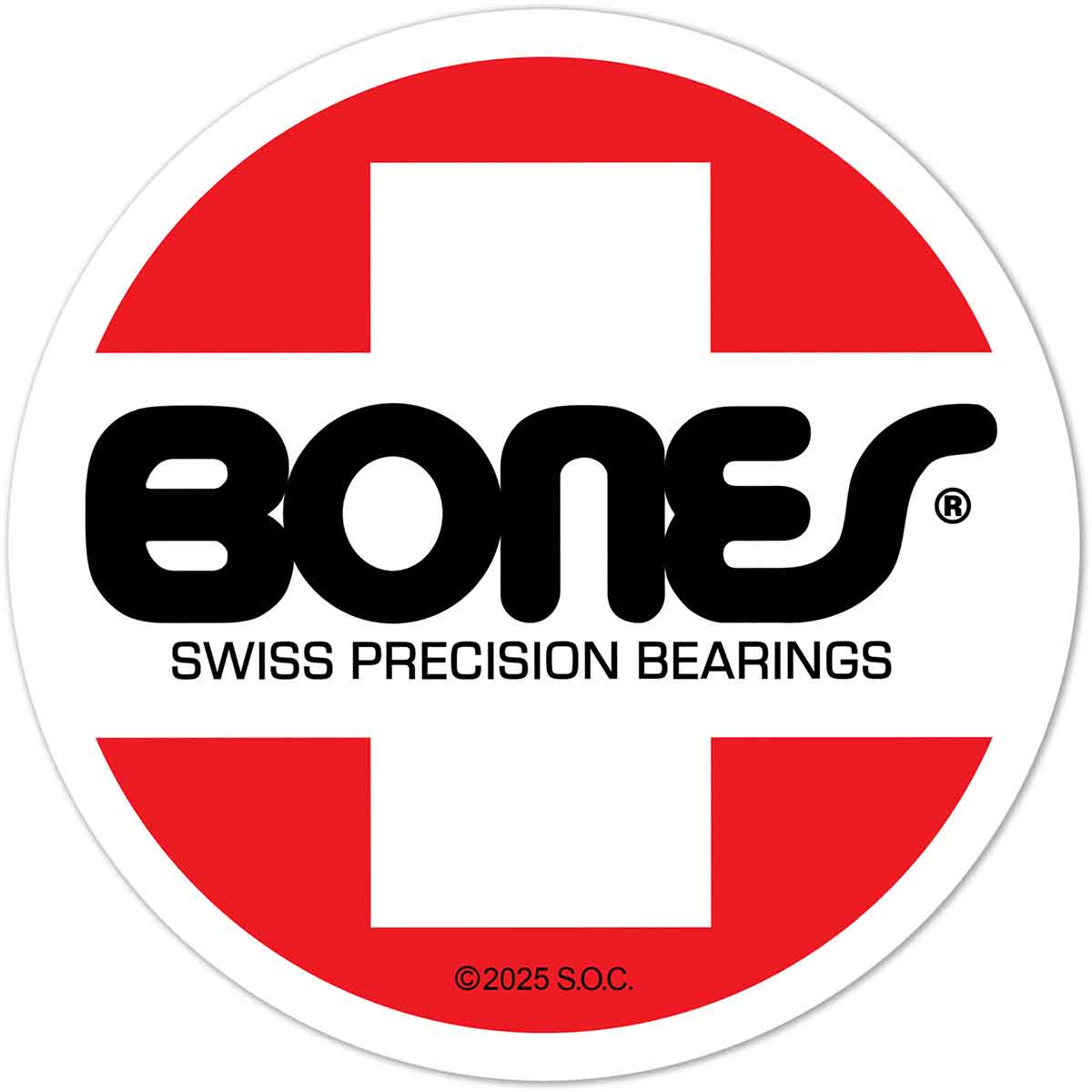 Bones Bearings OG Swiss Circle Sticker - 3" | SoCal Skateshop