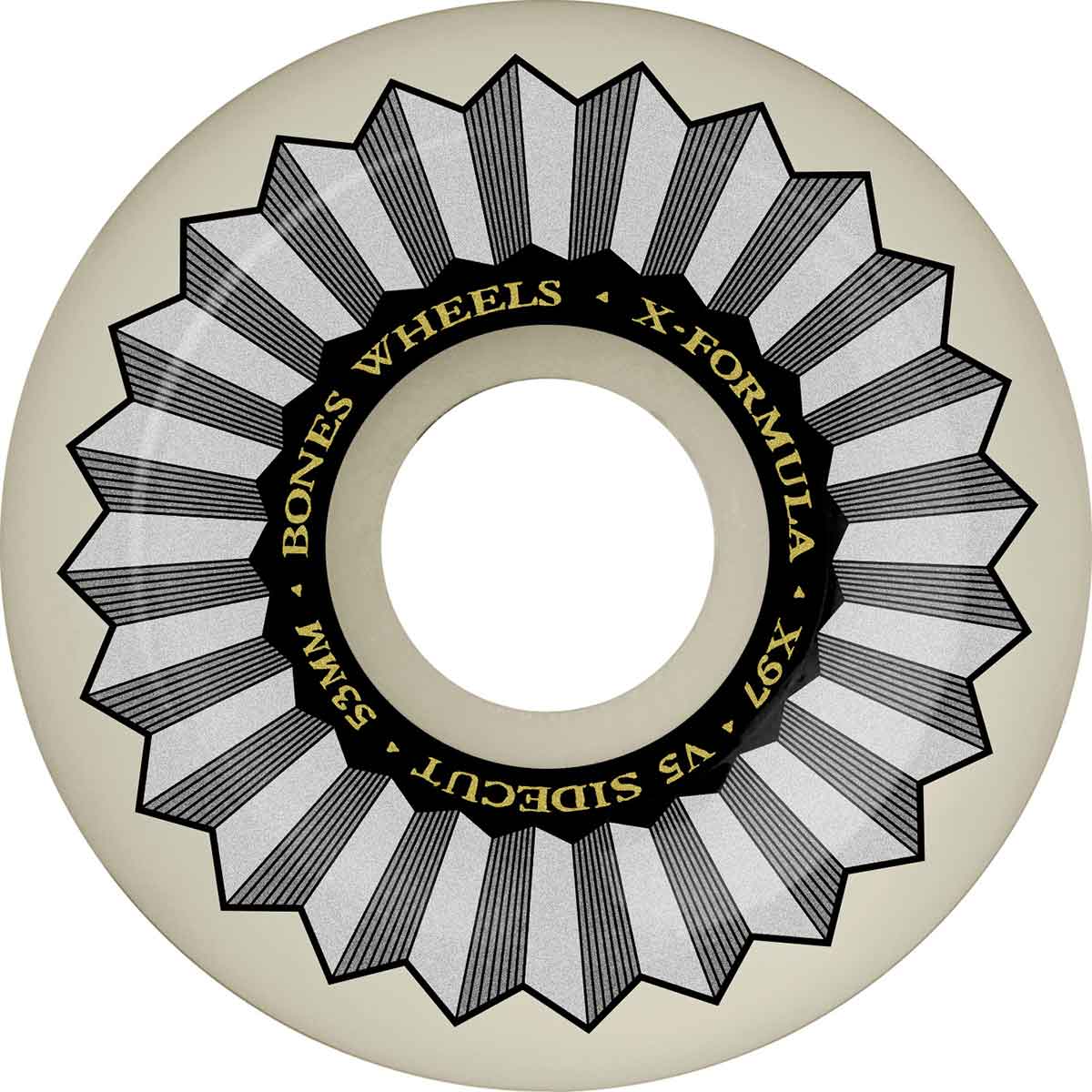 Bones X-Formula V6 Wide-Cut Skateboard Wheels - White/Silver 53mm 97a ...