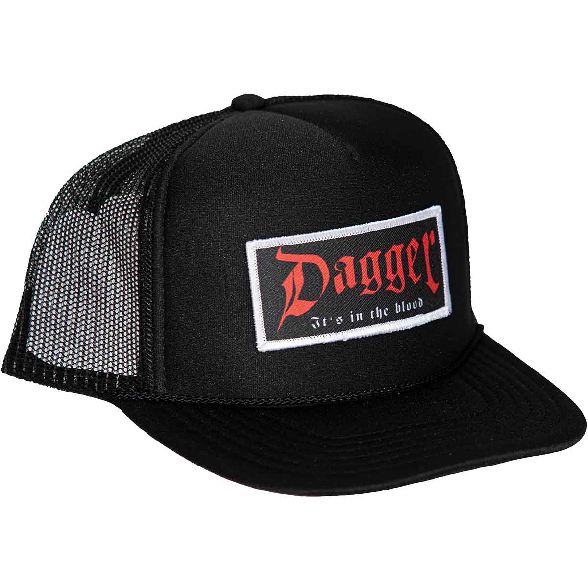 Dagger Skates Its In The Blood Foam Mesh Trucker Hat - Black/Black ...