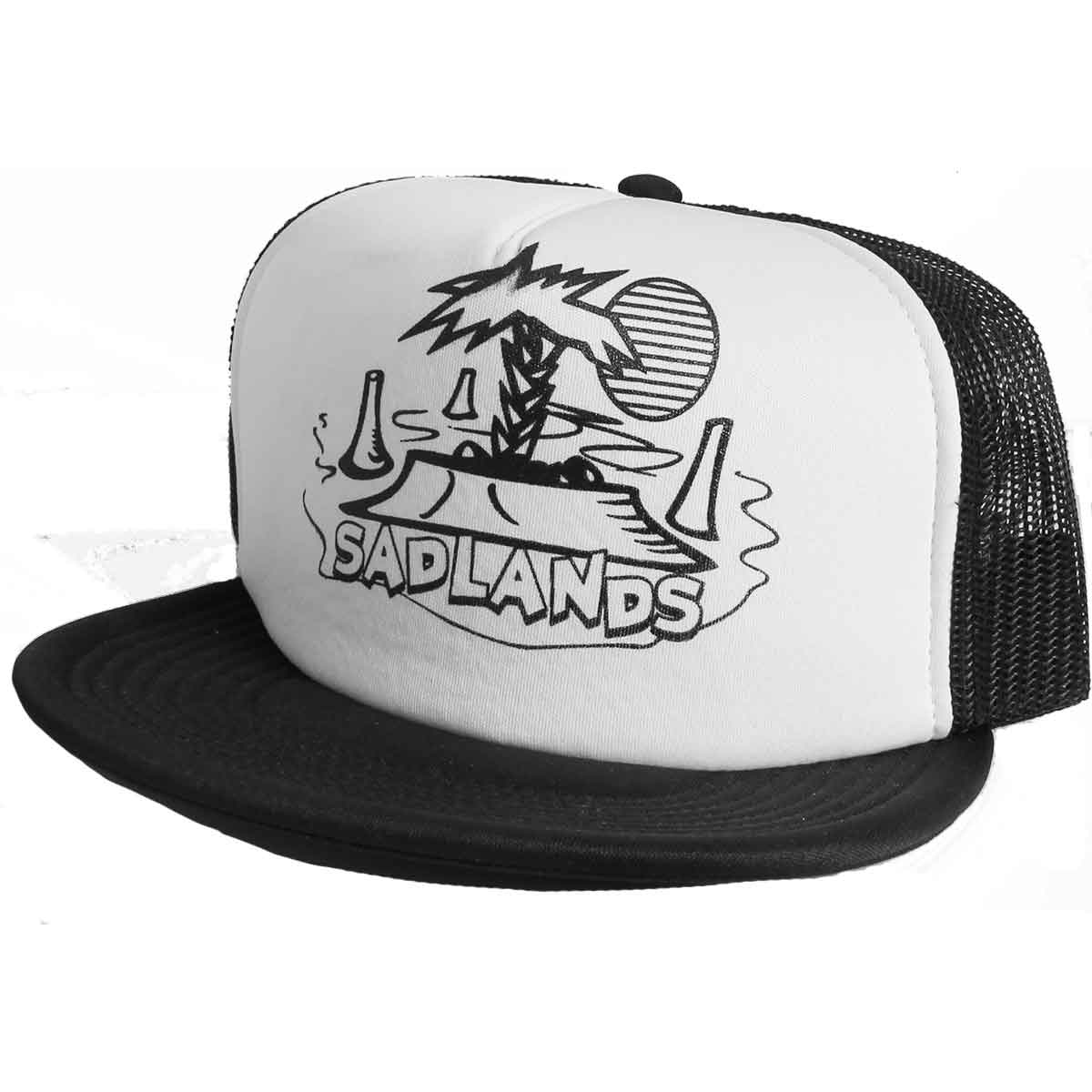 Scum Skates Sadlands Mesh Trucker Hat - Black/White | SoCal Skateshop