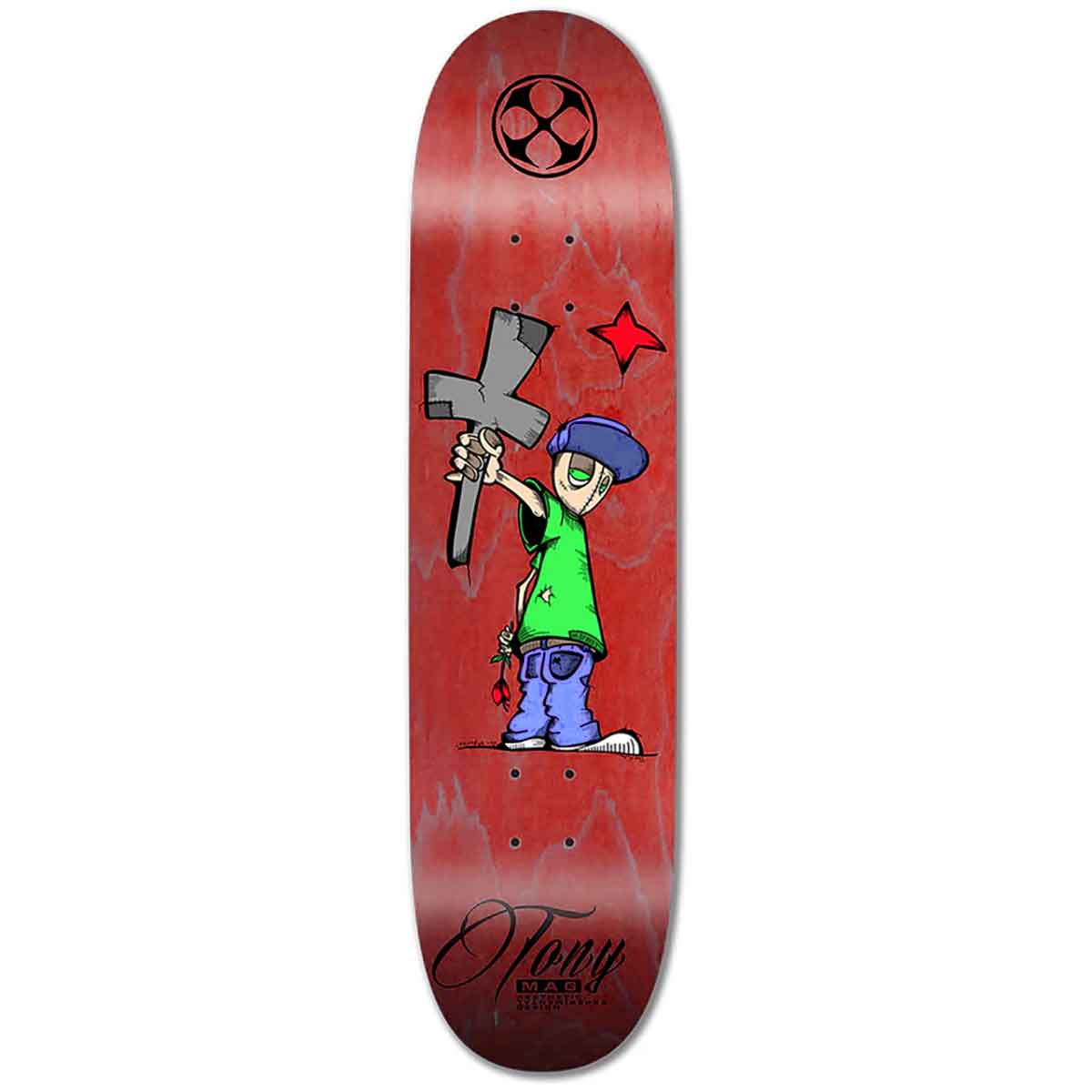 H-Street T-Mag X Hickman Kid N' Cross Pop Skateboard Deck -Red Stain 8 ...