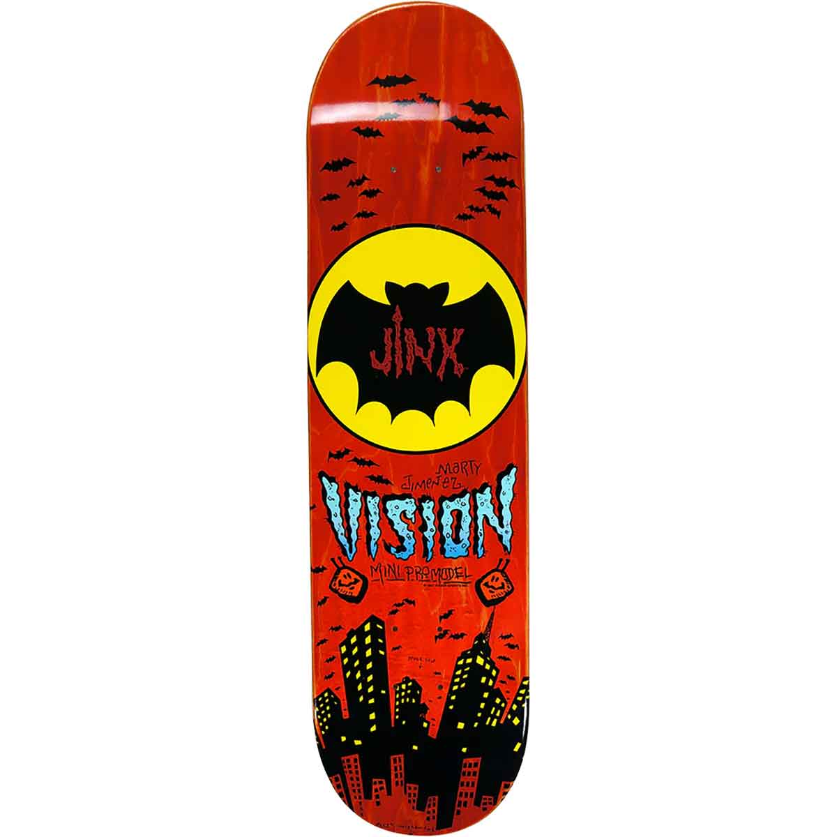 Vision Jinx Mini Pop Skateboard Deck - Red Stain 8x31.75 | SoCal Skateshop