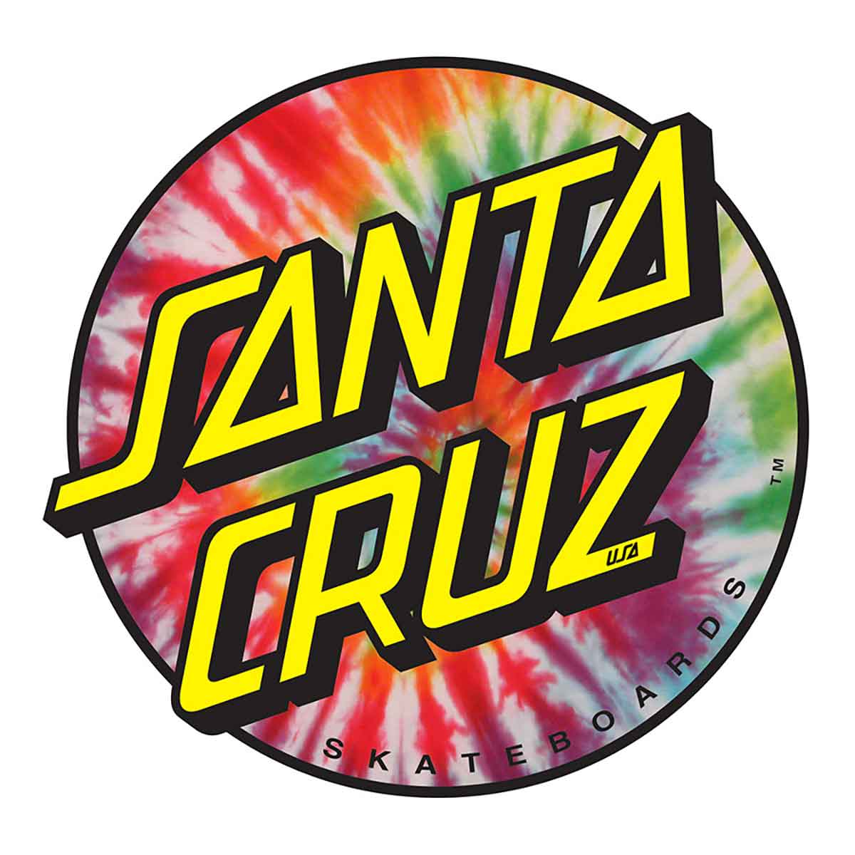 Santa Cruz Tie Dye Dot Sticker - 3" | SoCal Skateshop